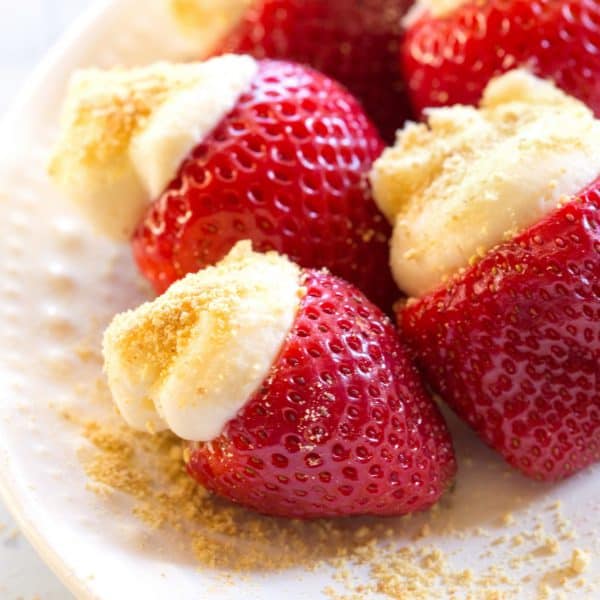 Cheesecake Stuffed Strawberries | The Girl Who Ate Everything