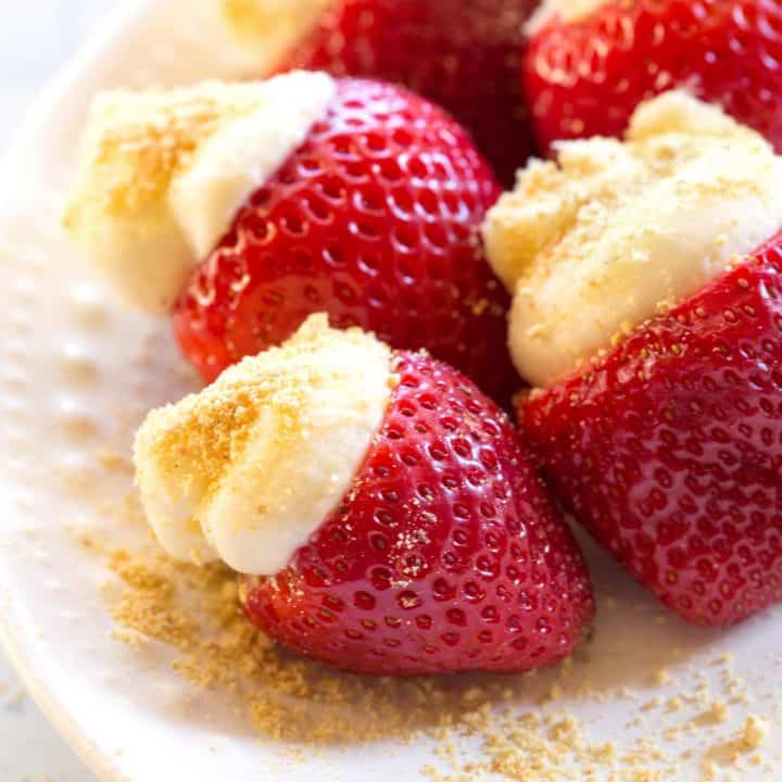Cheesecake Stuffed Strawberries | The Girl Who Ate Everything