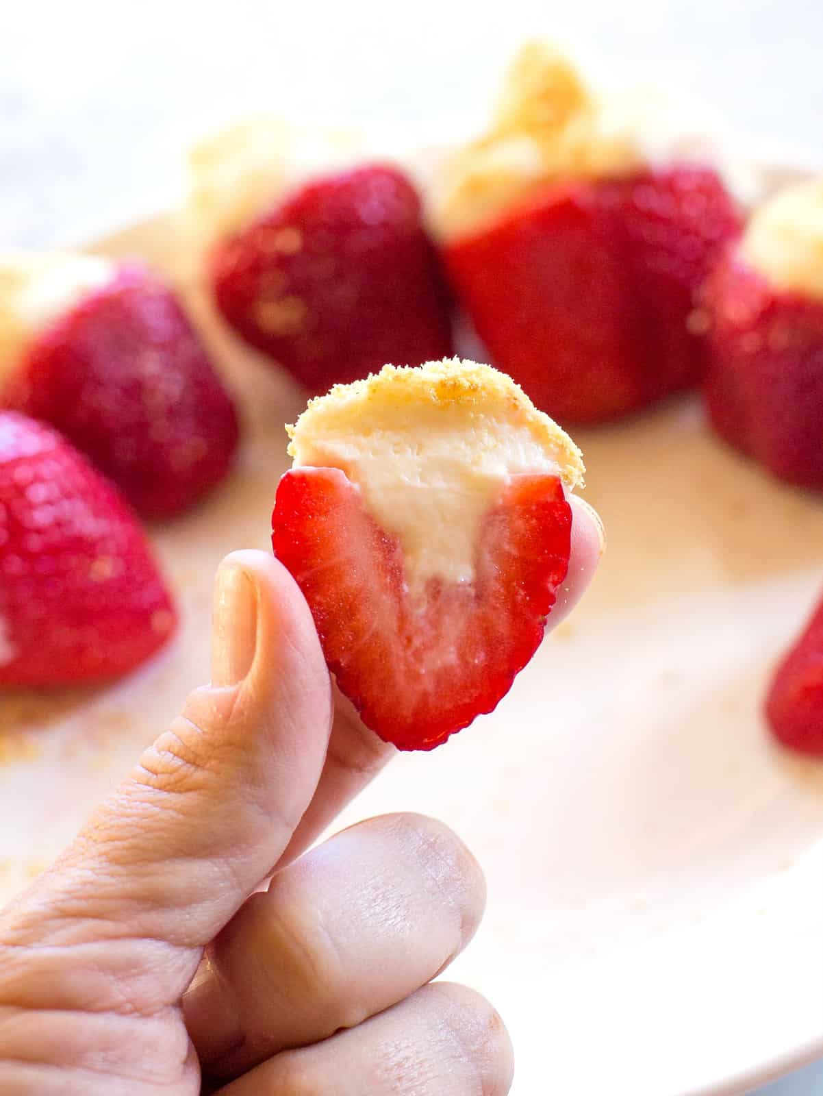 Cheesecake Stuffed Strawberries | The Girl Who Ate Everything