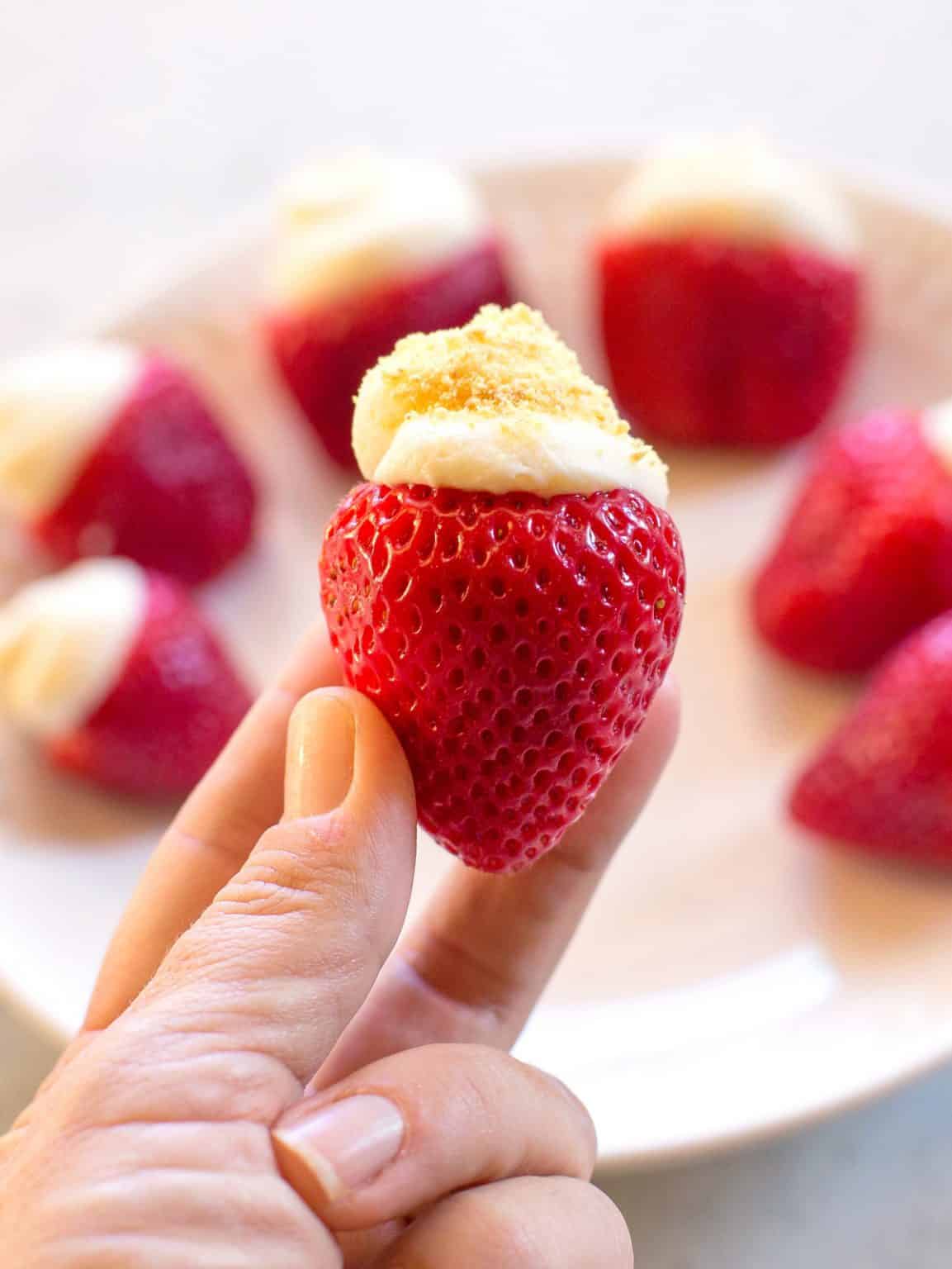 Cheesecake Stuffed Strawberries | The Girl Who Ate Everything