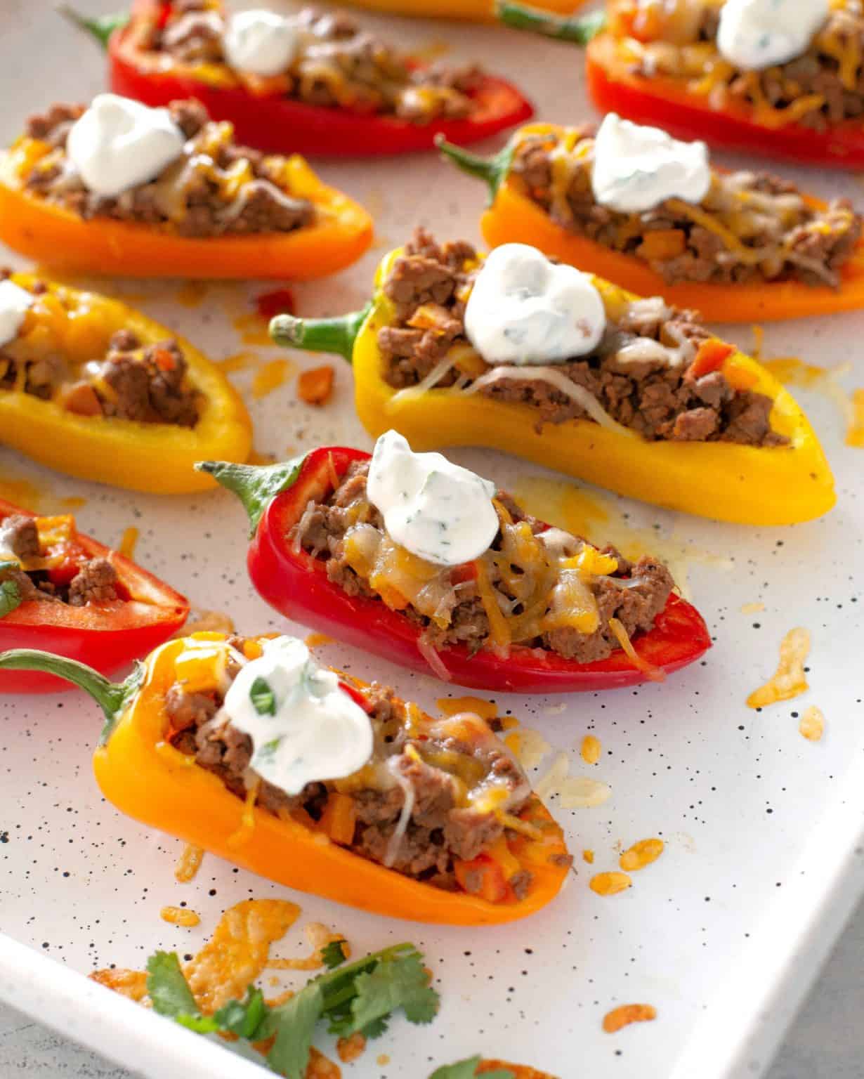 Mini Taco Stuffed Peppers | The Girl Who Ate Everything