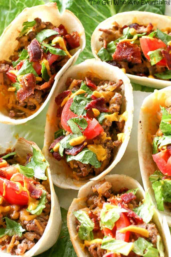 Bacon Cheeseburger Mini Boats | The Girl Who Ate Everything