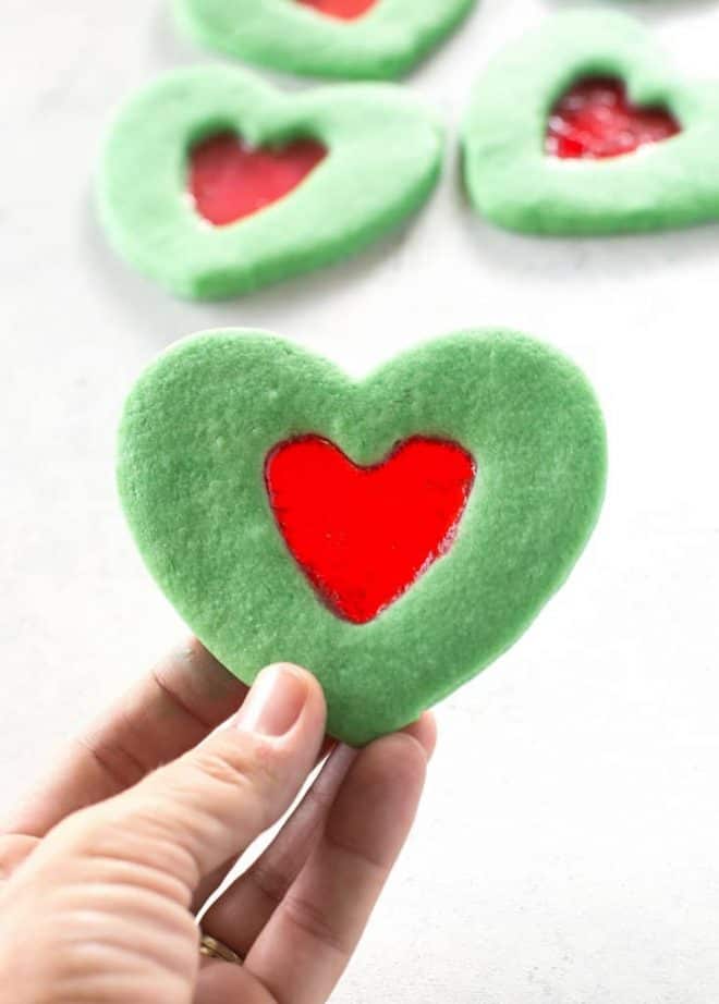 Grinch Heart Cookies | The Girl Who Ate Everything