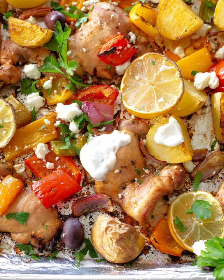 Sheet Pan Greek Chicken Dinner | The Girl Who Ate Everything