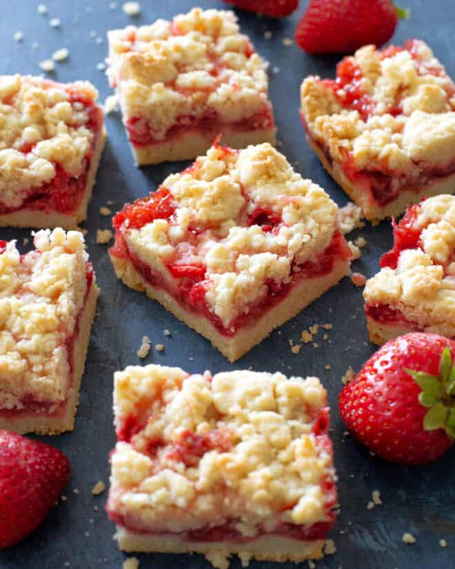 Strawberry Crumb Bars | The Girl Who Ate Everything